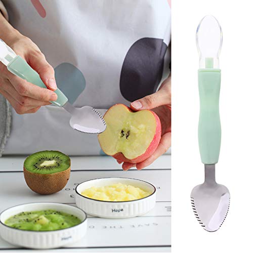 Kisangel Spoons Feeding Scraper First Mud Puree Shower Silicone Spoon Soft Baby Fruit Food Scraping Green Practical Infant Training Scrapping Fruits Children Babies for Gifts