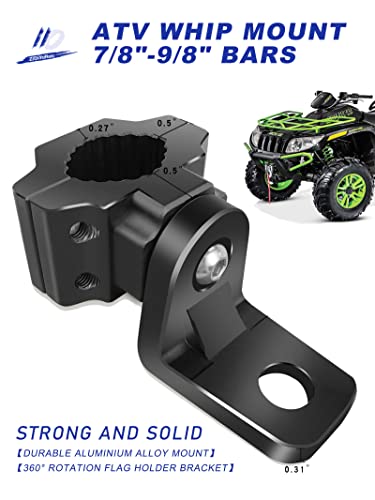 ZIDIYORUO Heavy Duty ATV Flag Mount/ATV Whip Mount for Handlebars and Rack Bars, Compatible with ATVs, Motorcycles, and Kids SXS, with Whip Light Mounting Bracket, (1pc Black)