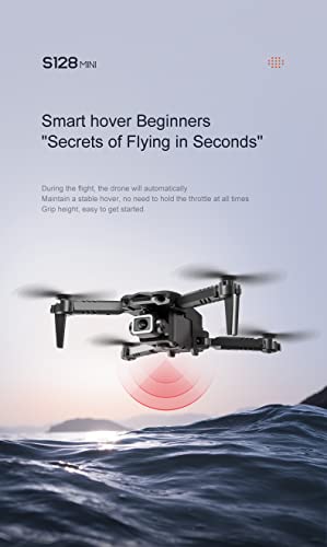 Drone with Camera for Begginers, Kids and Adults, Dual Video Camera 4KHD with Long Lasting Battery, Mobile Phone Connection, APP Control, Quadcopter Helicopter, Auto Hover, One Key Start , Kids Toy. Mini Drone S128