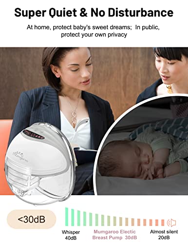 Mumgaroo Multifunctional Wearable Electric Breast Pump Hands Free, LED Display, 3 Modes & 12 Levels , Ultra-Quiet, Rechargeable, Portable , 2 Pack