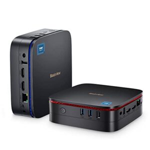 blackview mp60 mini pc windows 11 pro 8gb ddr4 ram 256gb m.2 ssd, mini gaming computer with processor intel n5095, vesa/home/business mini desktop computer, 4k hd dual hdmi gigabit ethernet, black