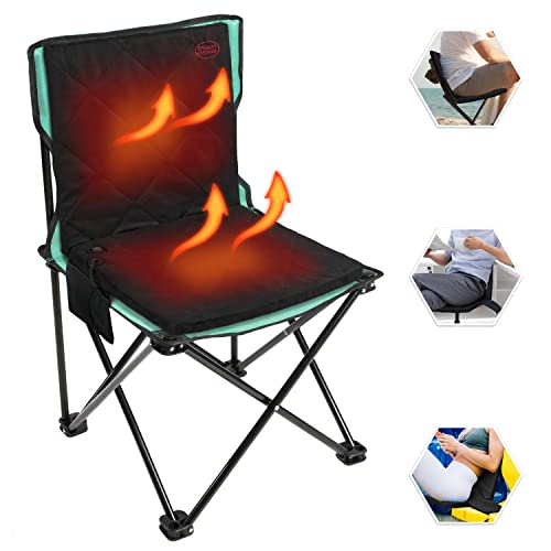 Portable Heated Seat Cushion, 3 Mode Adjustable Thin Heat Heating Cushion, 【No Power Bank】USB Power Heated Foldable Back Chair Pad, Memory Foam Heated Seat Pad for Indoor, Outdoor, Sports, Beach