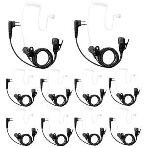 yolipar 10 pcs cp200d rdm2070d surveillance earpiece compatible with motorola radio cls1410 cls1110 cp200 gp300 gp2000 walkie talkie radio with ptt mic tansparent acoustic tube headset