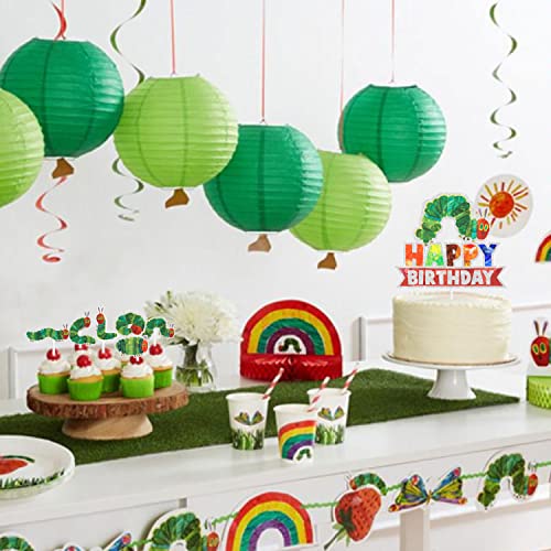 7PCS Set Fairy Tale Style Caterpillar Cake Topper-Fairy Tale Birthday Party or Baby Shower Party Hungry Caterpillar Decoration for Kids--SugarGera