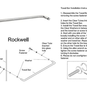 Rockwell Security Mont Hard Single Sided Towel Bar 28 Inch Glass Antique Black Finish for Commercial and Residential Frameless Heavy Glass Shower Doors…