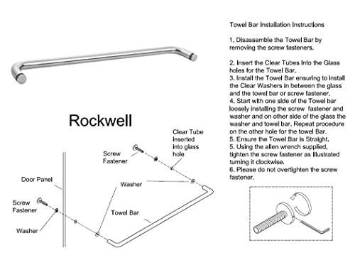 Rockwell Security Mont Hard Single Sided Towel Bar 28 Inch Glass Antique Black Finish for Commercial and Residential Frameless Heavy Glass Shower Doors…