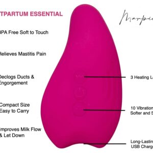 Lactation Massager with Heat – BPA-Free Breast Massager for Breastfeeding - 10 Function Modes, Warming Function for Clogged Duct Relief, Breast Engorgement Relief - Modern Breastfeeding Essentials