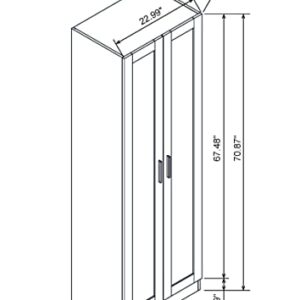 Panana Wooden Storage Cabinet, Collection Food Pantry Cabinet Narrow Cabinet with 2 Doors