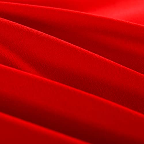 Do&Get Home Bedding Duvet Cover Set Red Color Full/Queen Size, 100% Microfiber,Ultra Soft and Silky-Smooth Touch,Breathable and Lightweight, with Zipper Closure