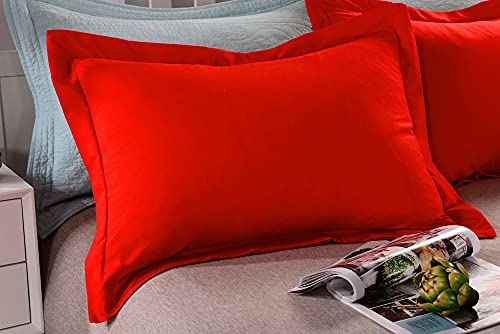 Do&Get Home Bedding Duvet Cover Set Red Color Full/Queen Size, 100% Microfiber,Ultra Soft and Silky-Smooth Touch,Breathable and Lightweight, with Zipper Closure