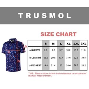 Mens Golf Shirts Dry Fit Short Sleeve Print Moisture Wicking Casual Polo Shirt