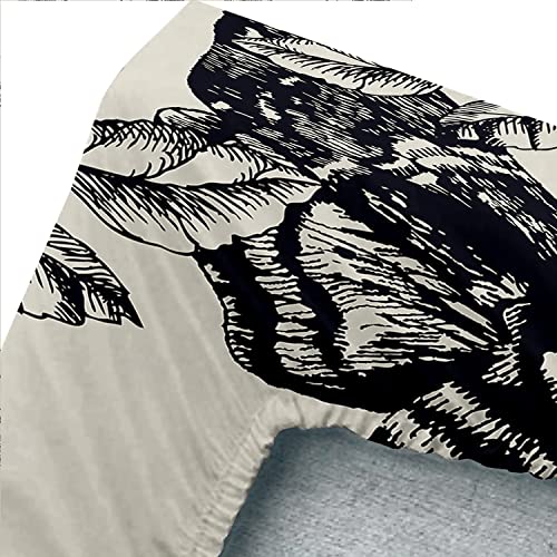 HOSIMA Death Moth Bedding Set for Girls Teen Boy Skull Decor Fitted Sheet Queen Size Halloween Bedding,1 Fitted Sheet+2 Pillowcases.