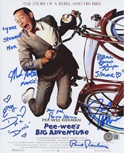 pee wee's big adventure paul reubens pee wee herman cast by 6 signed 8x10 photo certified authentic beckett bas coa