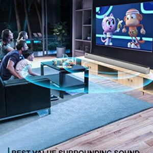 BINNIFA Sound Bar for TV,Sound Bar, Soundbar for TV, Wired&Wireless Bluetooth 5.0 Speakers for TV,HDMI/Opt/Aux/USB, 32 inch,Wall Mountable Easy Set,Surround Sound System for TV&Home Theater