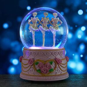 Broadway Triple Tap Dancers Snow Globe with LED Light Effects, Musical and Spinning Snowglobe Plays Music Waltz of The Flowers