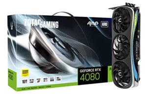 zotac gaming geforce rtx 4080 16gb amp extreme airo gddr6x 256-bit 22.4 gbps pcie 4.0 graphics card, icestorm 2.0 advanced cooling, spectra 2.0 rgb lighting, zt-d40810b-10p