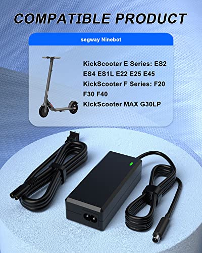 Replacement for Segway Ninebot Charger 42V 1.7A Fit for Ninebot Segway Scooter Charger ES2/ES4/E22/ES1L ES Series KickScooters