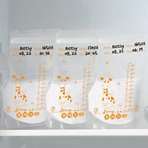 Mumgaroo Breastmilk Storage Bag Freezer, 8.5 OZ / 40 Pcs Milk Storage Bags Breastmilk with Double Zip Lock, Self Standing, Pre-Sterilized Breast Milk Storage Bags Freezer, Space Saving Flat Profile