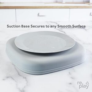 Re Play Sustainables Silicone Suction Plate - Made with Medical-Grade Platinum Silicone - Without Lid - Grey