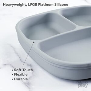 Re Play Sustainables Silicone Suction Plate - Made with Medical-Grade Platinum Silicone - Without Lid - Grey