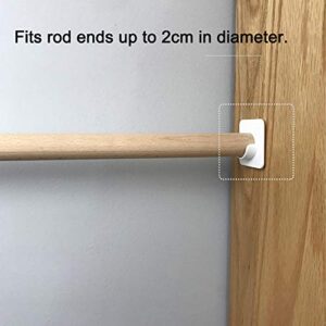 Pilarmuture 2pcs Adhesive Shower Curtain Rod Holder, U Shape Closet Rod Bracket for Wall Stick on Drill Free Shower Rod Holder, Not Include Shower Curtain Rod(White)