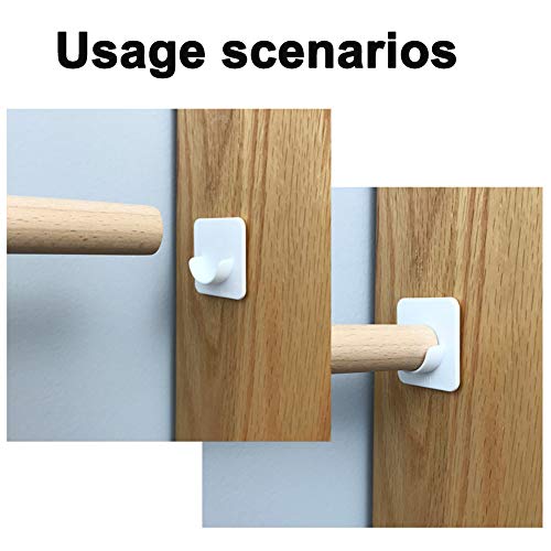 Pilarmuture 2pcs Adhesive Shower Curtain Rod Holder, U Shape Closet Rod Bracket for Wall Stick on Drill Free Shower Rod Holder, Not Include Shower Curtain Rod(White)