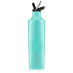 brümate rehydration - 100% leakproof 25oz insulated water bottle with straw - stainless steel water canteen (aqua)