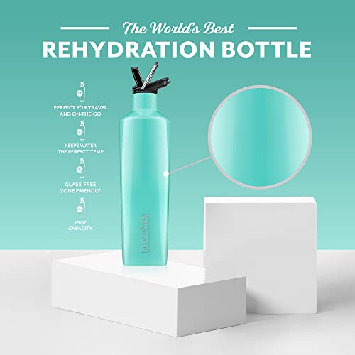 BrüMate ReHydration - 100% Leakproof 25oz Insulated Water Bottle with Straw - Stainless Steel Water Canteen (Aqua)