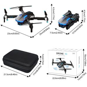 Foldable Drones with Camera for Adults 4K 1080P Ultra HD Dual Camera Beginners FPV Camera Remote Control Toy Headless Mode One Button Start Speed Adjustment