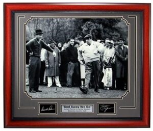 arnold palmer/jackie gleason laser signed 16x20 b/w photo framed 158083 - autographed golf photos