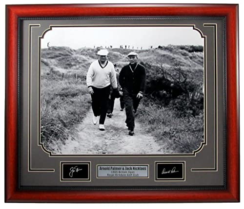 Arnold Palmer/Jack Nicklaus Laser Signed 16x20 B/W Photo Framed 158077 - Autographed Golf Photos