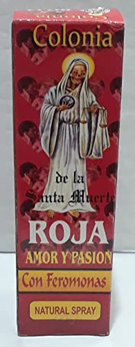 Colonia Natural Spray Perfume De La SANTA MUERTE - ROJA, Amor/Pasión, Unisex, Producto Esotérico