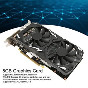 Graphics Card, RX 580 8GB GDDR5 256bit Graphics Card Support 8K 16 PCI Express 3.0, PC Gaming Graphics Card with Dual Fans