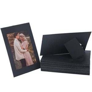 litpoetic 50 pack standing paper picture frames 4x6,cardboard photo frame with easel,paper photo frame cards,gallery frames bulk for wedding,diy,classroom, black