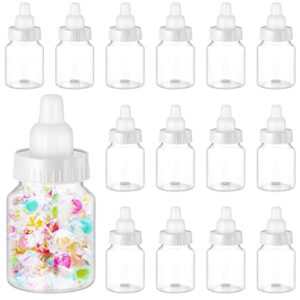 36 pcs 3.5 inch baby bottle shower favor mini plastic candy bottle clear plastic baby bottles for baby shower mini baby bottle feeding bottle candy box for baby shower favor gift decor (white)