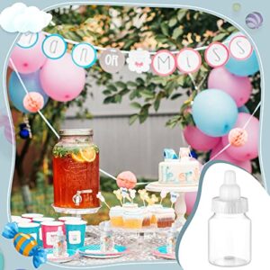 36 Pcs 3.5 Inch Baby Bottle Shower Favor Mini Plastic Candy Bottle Clear Plastic Baby Bottles for Baby Shower Mini Baby Bottle Feeding Bottle Candy Box for Baby Shower Favor Gift Decor (White)