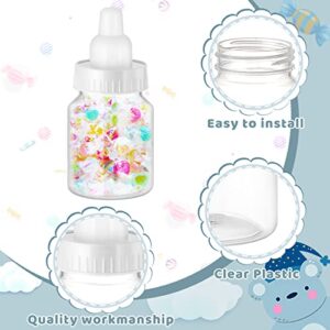 36 Pcs 3.5 Inch Baby Bottle Shower Favor Mini Plastic Candy Bottle Clear Plastic Baby Bottles for Baby Shower Mini Baby Bottle Feeding Bottle Candy Box for Baby Shower Favor Gift Decor (White)