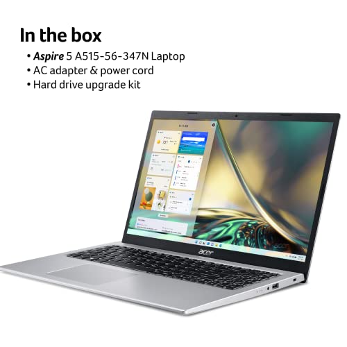 Acer Aspire 5 A515-56-347N Slim Laptop - 15.6" Full HD IPS Display - 11th Gen Intel i3-1115G4 Dual Core Processor - 8GB DDR4 - 128GB NVMe SSD - WiFi 6 - Amazon Alexa - Windows 11 Home in S Mode,Silver