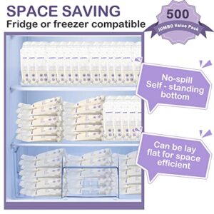 500 Count Breast Milk Storage Bags Bulk 6 Oz No Leak Milk Storing Bags Zipper Seal Breastmilk Freezer Bags Disposable Breastmilk Container for Breastfeeding Refrigeration Freezing Storage Essentials