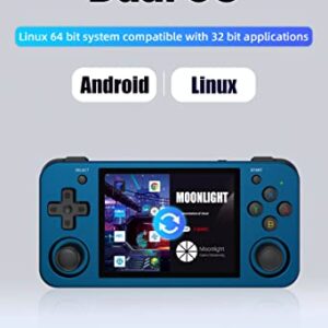 ANBERNIC RG353M Handheld Game Console , Aluminum Alloy CNC Process Dual OS Android 11 + Linux System Support 5G WiFi 4.2 Bluetooth Built-in 64G SD Card 4452 Games (Deep Blue)