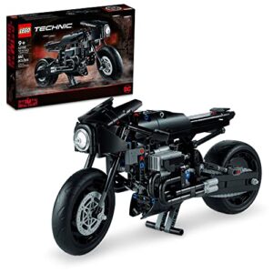 lego technic the batman – batcycle set 42155, collectible toy motorcycle, scale model building kit of the iconic super hero bike from 2022 movie