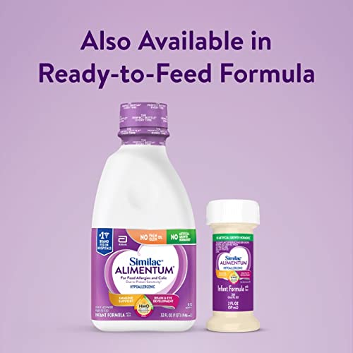 Similac Alimentum with 2'-FL HMO Hypoallergenic Infant Formula, for Food Allergies and Colic, Suitable for Lactose Sensitivity, Baby Formula Powder, 12.1-oz Can