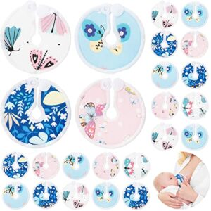 32 pieces g tube pads holder cotton pads for feeding support abdominal g tube button covers reusable feeding tube supplies soft g tube covers for breastfeeding nursing care, 4 designs (butterfly)