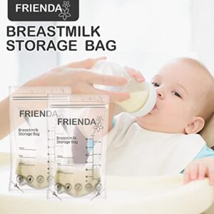 600 Count Breastmilk Storage Bags 7 oz Breast Milk Storage Bags for Breastfeeding Self Standing Breast Milk Storing Bags No Leak Double Seal Freezer Milk Storage for Refrigeration and Freezing