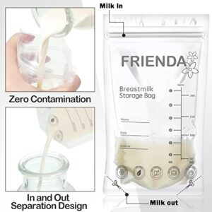 600 Count Breastmilk Storage Bags 7 oz Breast Milk Storage Bags for Breastfeeding Self Standing Breast Milk Storing Bags No Leak Double Seal Freezer Milk Storage for Refrigeration and Freezing