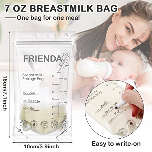 600 Count Breastmilk Storage Bags 7 oz Breast Milk Storage Bags for Breastfeeding Self Standing Breast Milk Storing Bags No Leak Double Seal Freezer Milk Storage for Refrigeration and Freezing