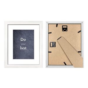 DEKWINN 8x10 Picture Frame Set of 3 with Real Glass for Pictures 5x7 with Mat or 8x10 Without Mat, Wall Mounting or Tabletop display Photo Frames in White