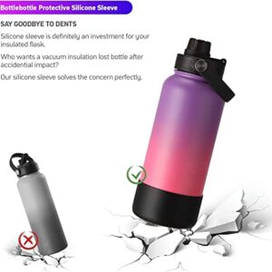 WAPEST Protective Silicone Boot for 32oz - 40oz Hydroflask, Simple Modern, Takeya, Iron Flask and Most Wide Mouth Water Bottle, BPA Free Bottom Silicone Sleeve Cover Water Bottle Accessories, White