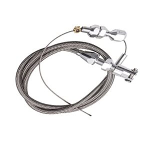 miytsya 1 pack 36in braided throttle cable, stainless steel throttle cable kit, compatible with 97-07 chevrolet/chevy ls1 engine 4.8l 5.3l 5.7l 6.0l throttle cable repair (silver)