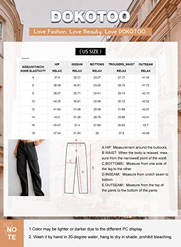 Dokotoo Lounge Women's Pants 2023 Palazzo Dress Pants for Women High Waisted with Pockets Jogger Stretchy Y2K Cargo Pants Khaki